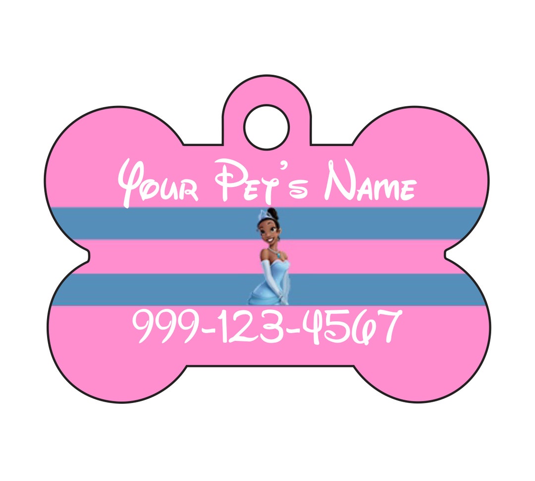 Disney Princess Tiana Pet Id Dog Tag Personalized W/ Name & Number - Etsy