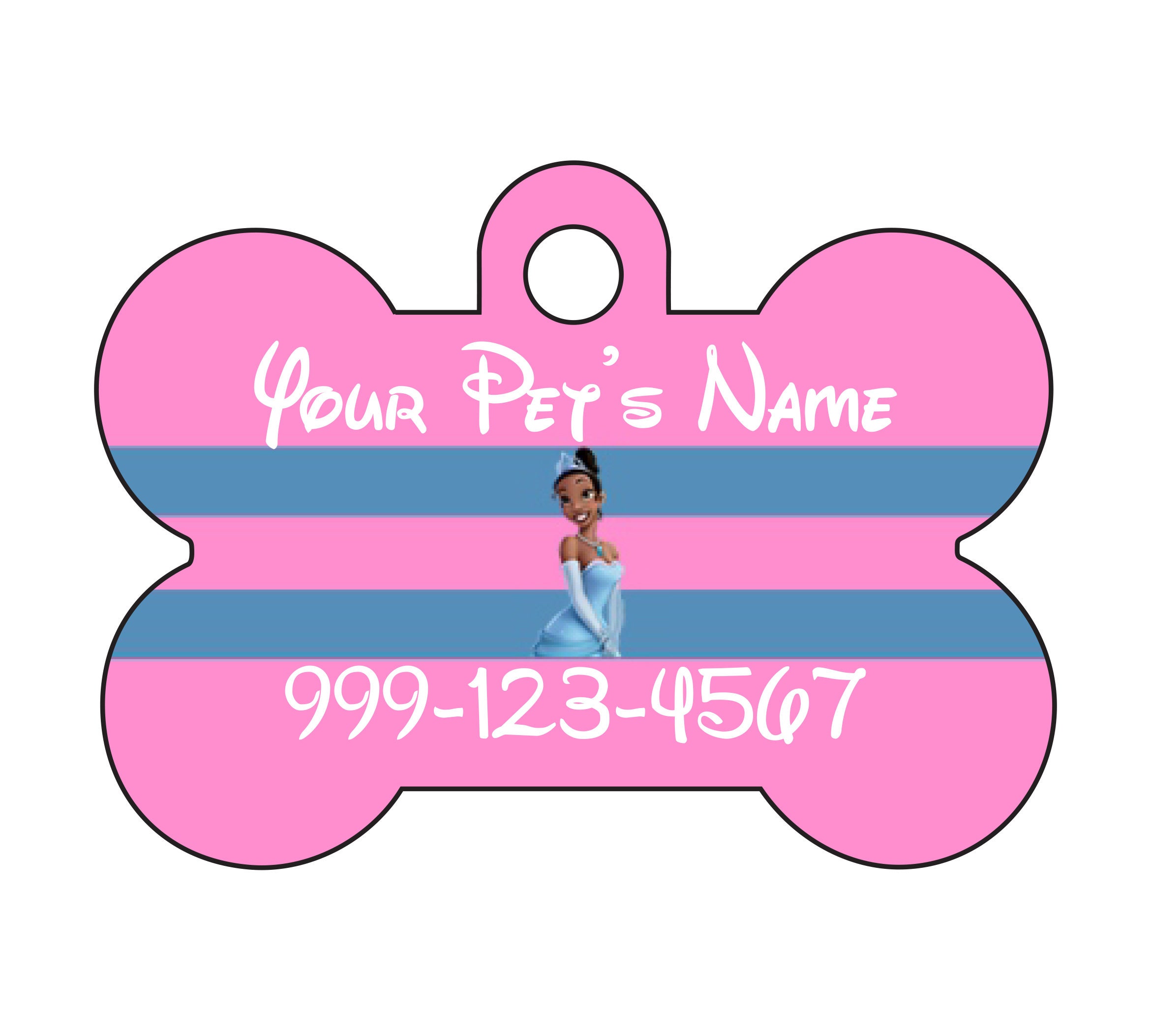 Disney Princess Tiana Pet Id Dog Tag Personalized w/ Name & | Etsy
