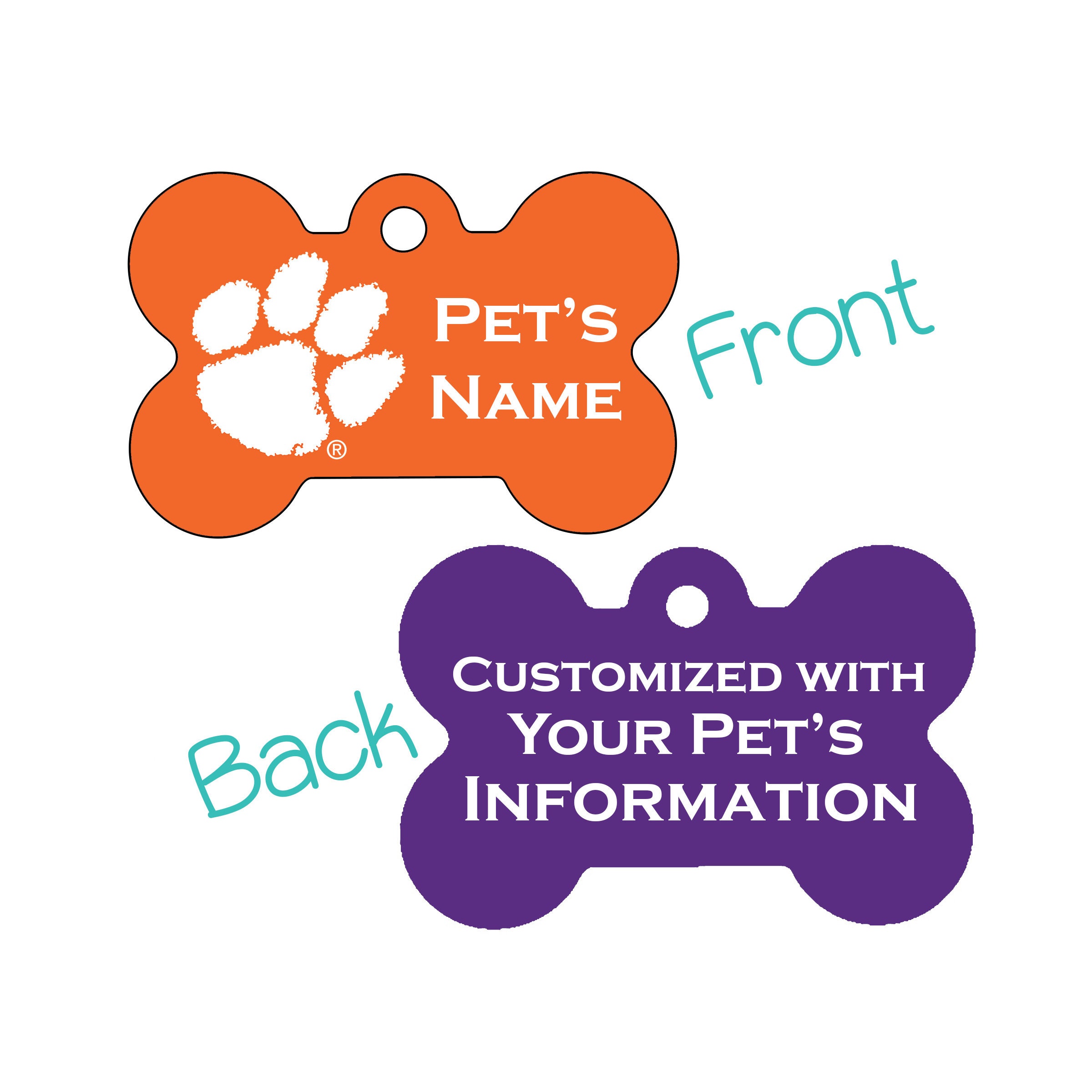 Clemson Tigers 2-Sided Pet Id Dog Tag Officially Licensed | Etsy