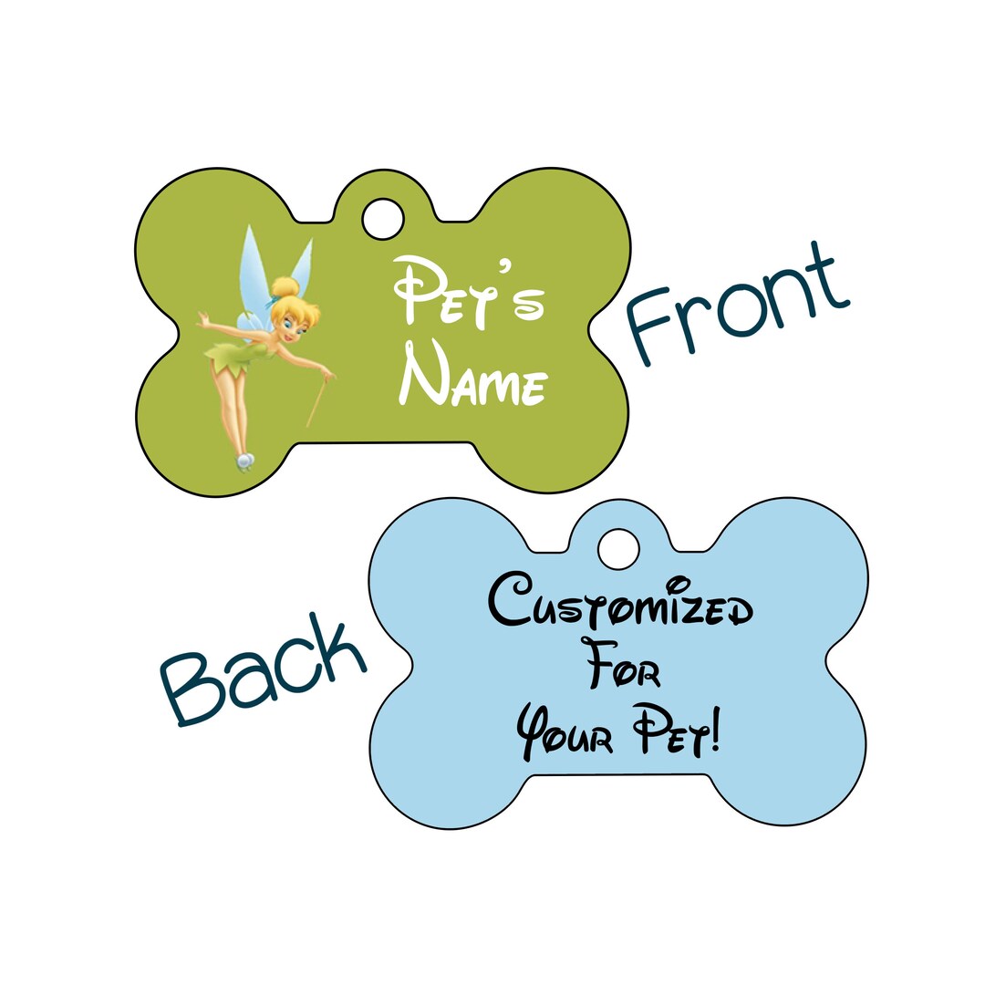 Tinkerbell | Disney 2-sided Pet Id Dog Tag | Personalized for Your Pet ...