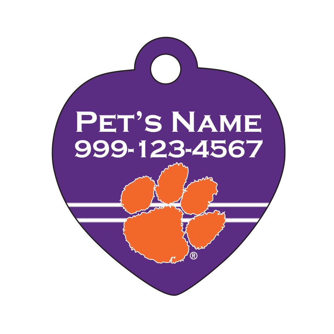Clemson Tigers Pet Id Tag for Dogs & Cats Officially Licensed ...