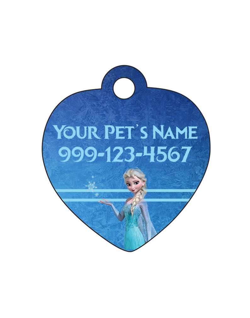 Disney Elsa Frozen Pet Id Tag for Dogs and Cats Personalized | Etsy