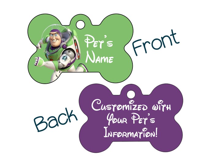 Pet ID Tag Buzz Lightyear Toy Story inspired Dog Tag, Cat Tag, Pet Tag ...
