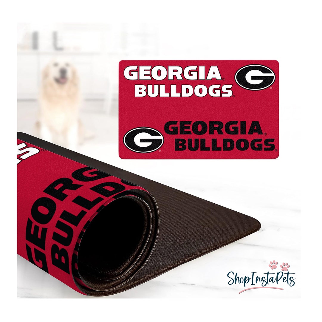 Georgia Bulldogs Water-proof Pet Food & Water Bowl Mat | 18" X 29 ...