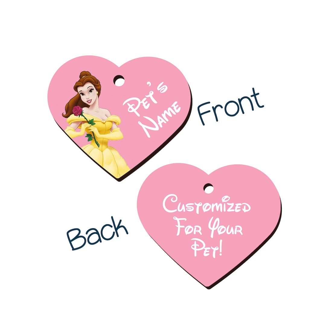 Belle | Disney 2-sided Pet Id Tag for Dogs & Cats | Personalized for ...