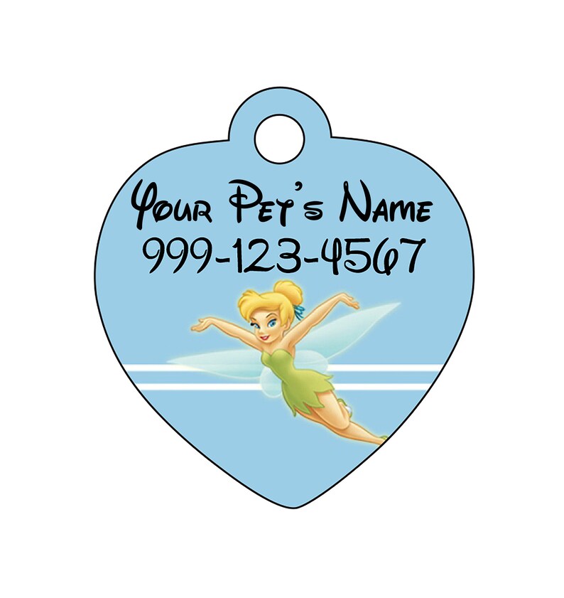 Disney Tinkerbell Pet Id Tag for Dogs and Cats Personalized W/ - Etsy
