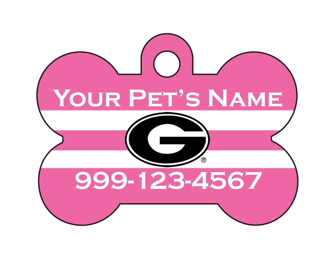 Georgia Bulldogs Pink Pet Id Dog Tag | Officially Licensed ...