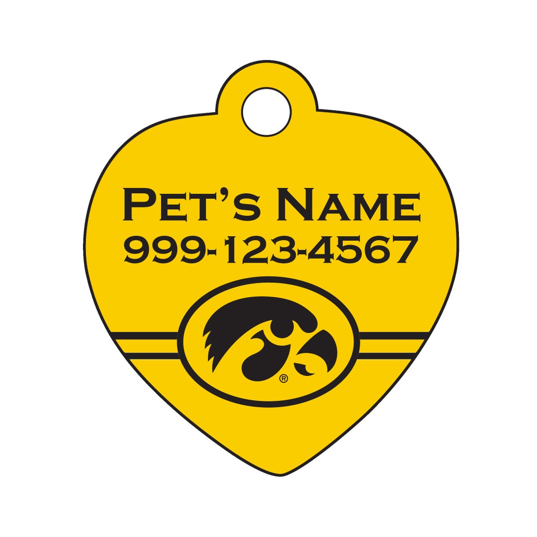 Iowa Hawkeyes Pet Id Tag for Dogs & Cats Officially Licensed - Etsy