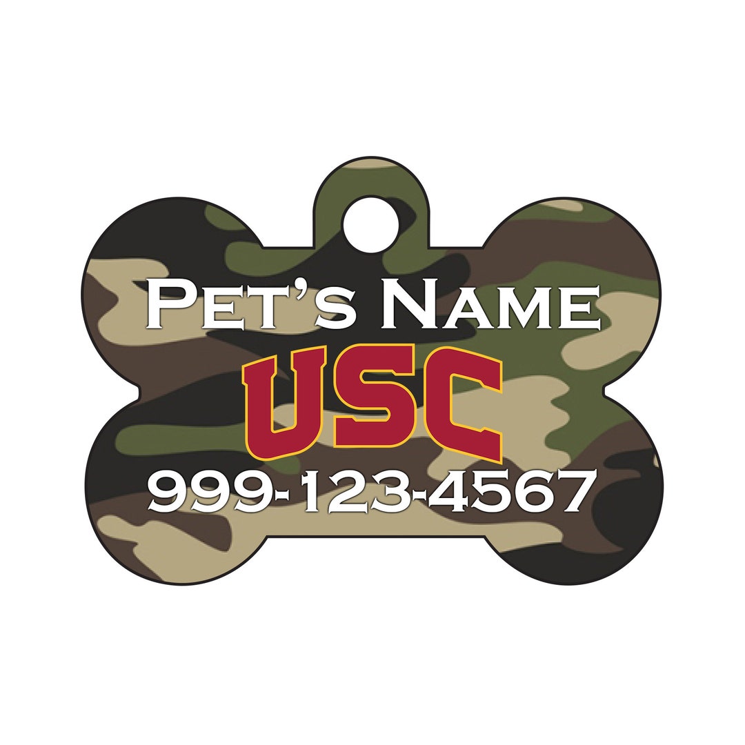 USC Trojans Camo Pet Id Dog Tag | Officially Licensed | Personalized ...