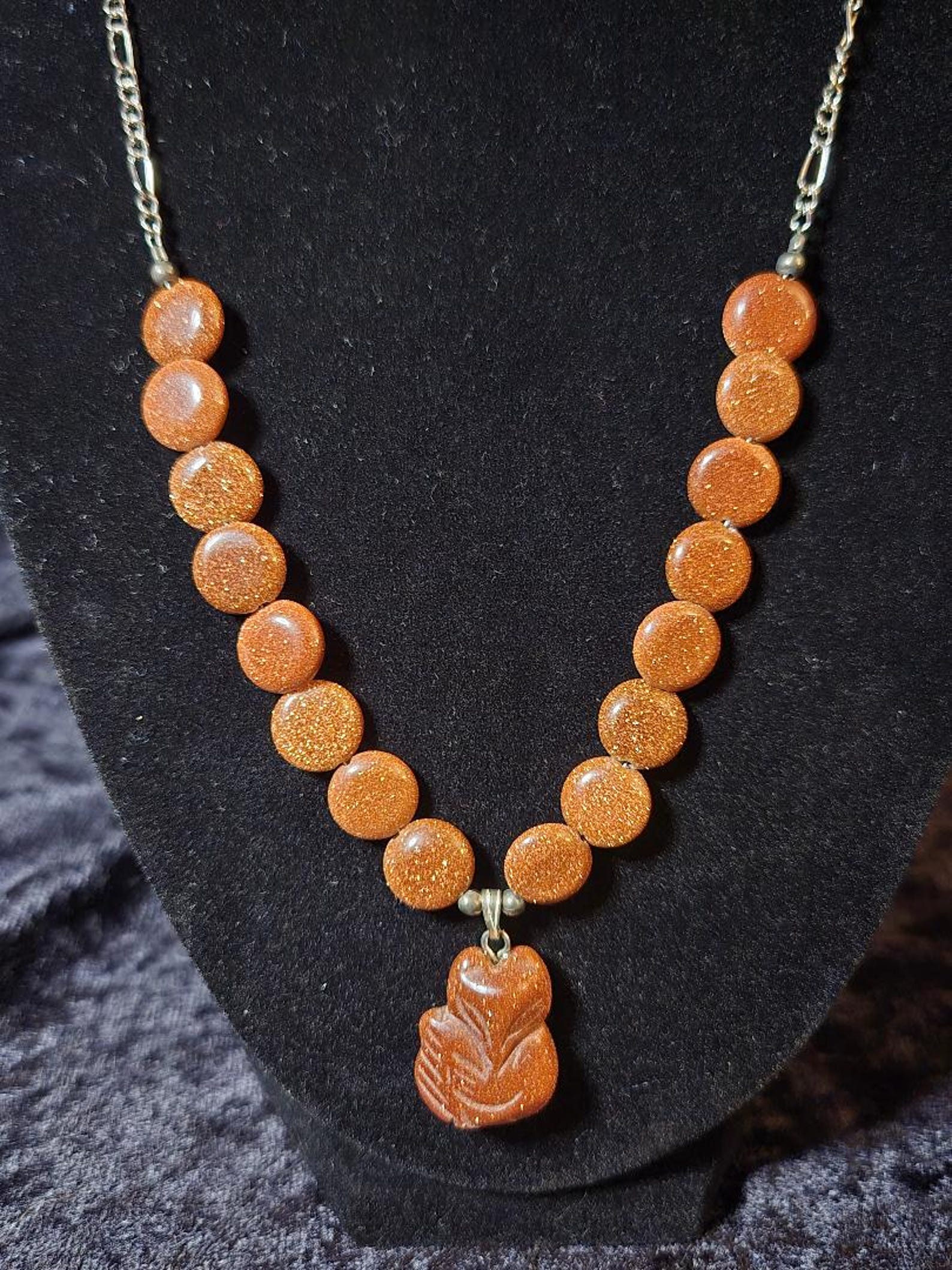 Orange Sun Sitara Necklace With Fox - Etsy