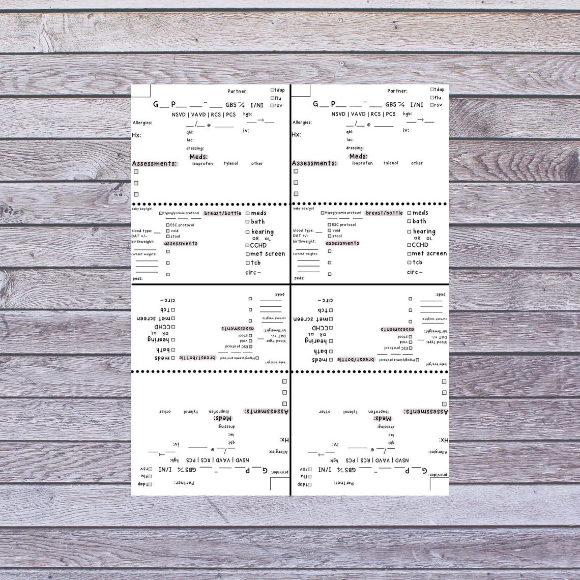 Postpartum Report Sheet | Mother-baby Report Sheet | Couplet Care ...