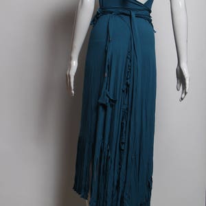 Teal dress long halter dress maxi dress cowl neck long | Etsy