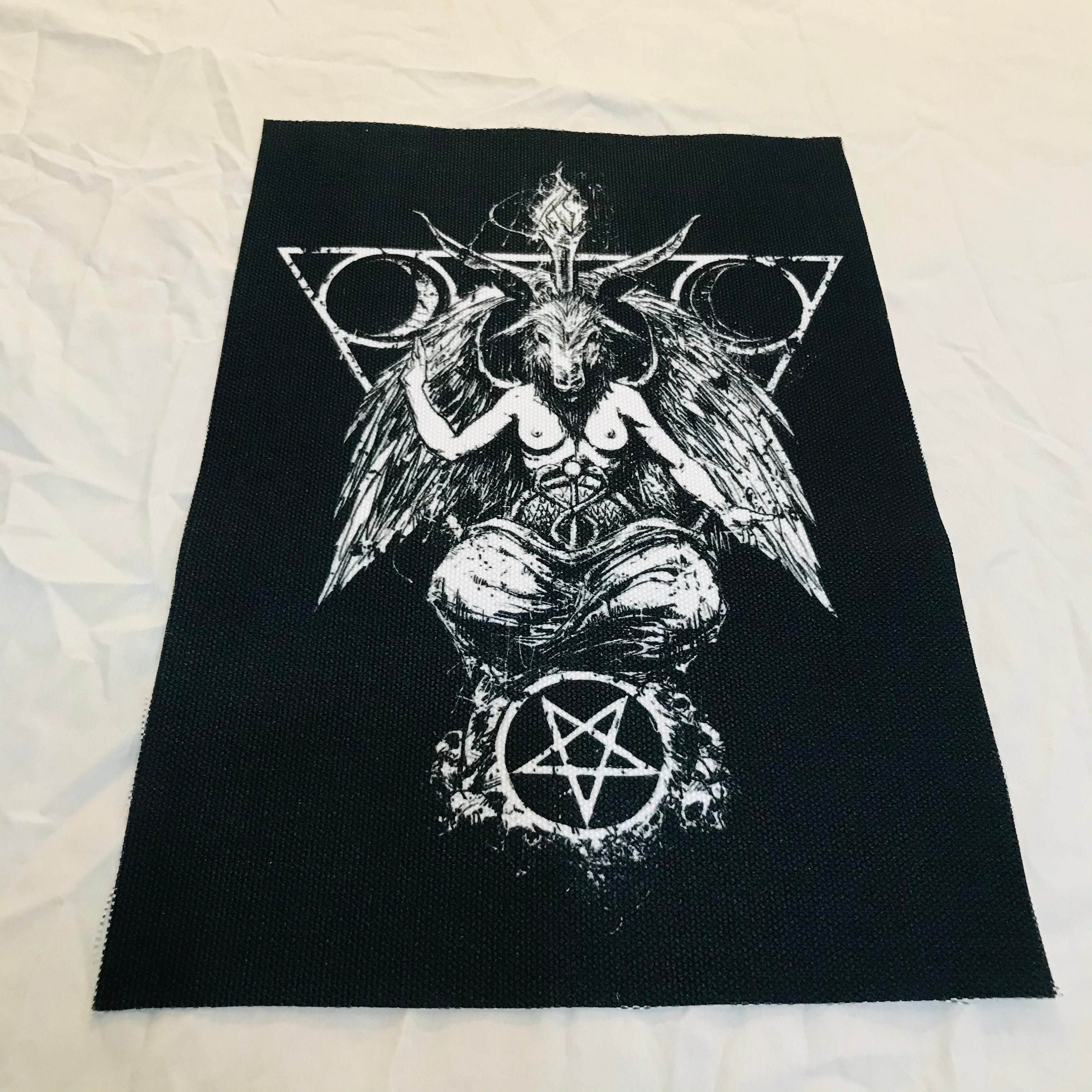 Baphomet back patch canvas back patch cloth patch satanic | Etsy