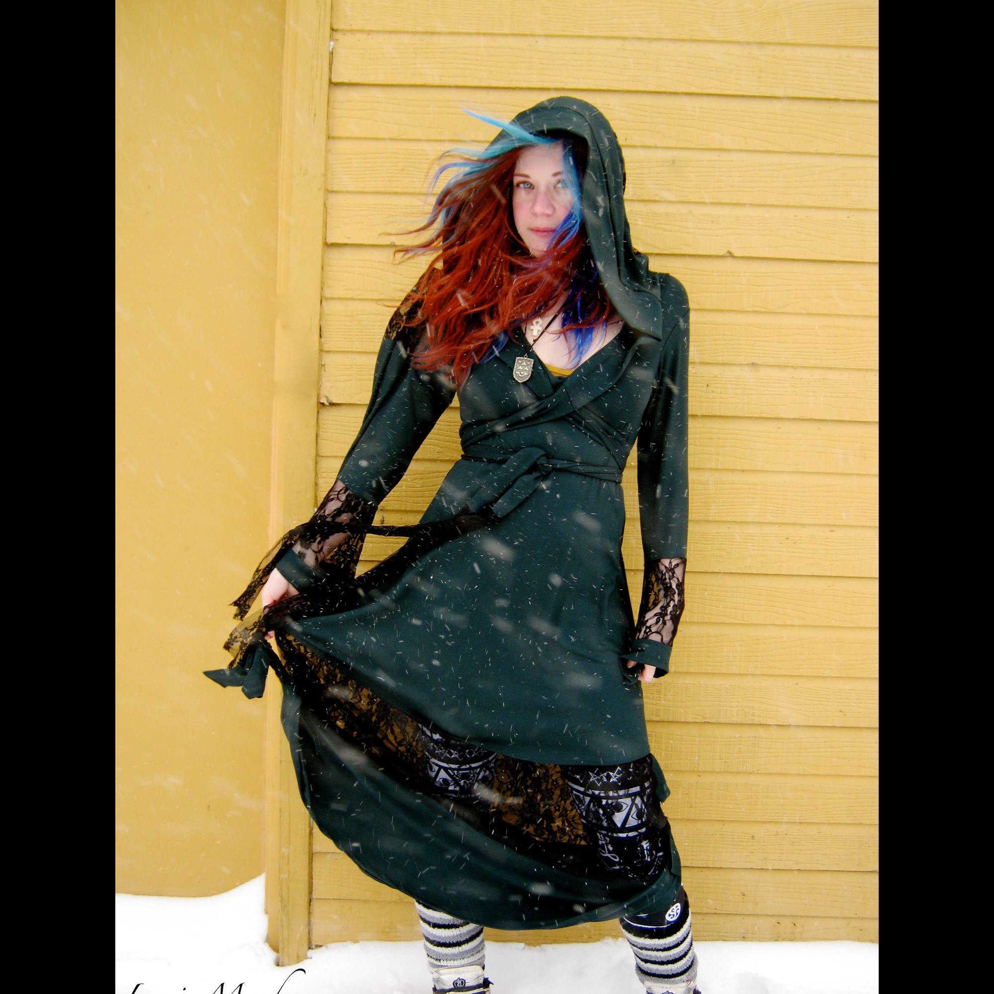 Pagan Wear, Green Loose Dress, Wiccan Robe, Pagan Dress, Festival ...