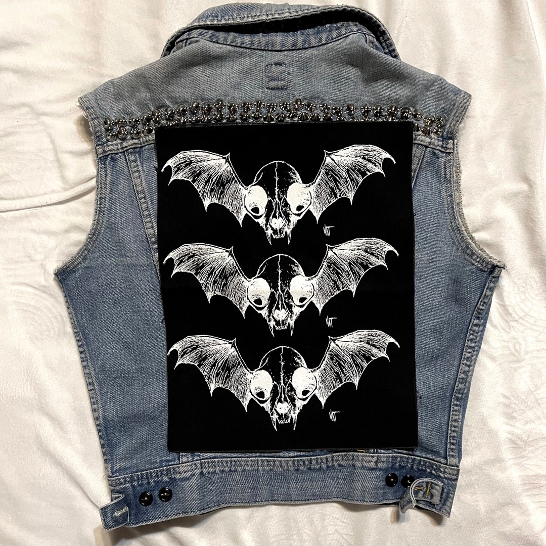 Back Patch, Cat Skull Patch, Large Patch, Cat Patch, Wings, Bat Cat ...