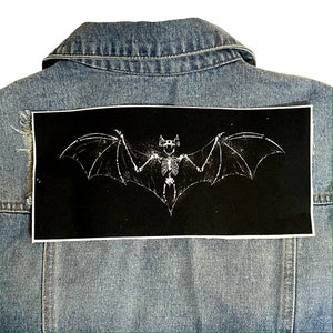 Bat, Banner Patch, Skeleton Bat, Canvas Back Patch, Cloth Patch, Bat ...