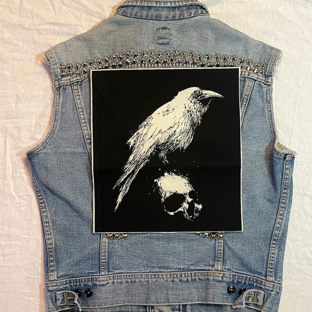 White Raven Back Patch, Ravens Patch, Crow Patch, Birds, Black Birds ...