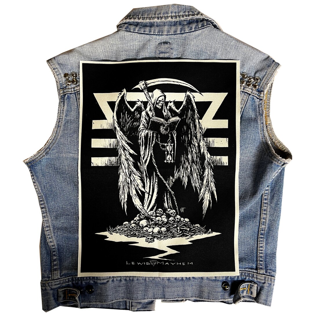 Grim Reaper, Back Patch, XL, Cloth Patch, Death Patch, Scythe, Canvas ...