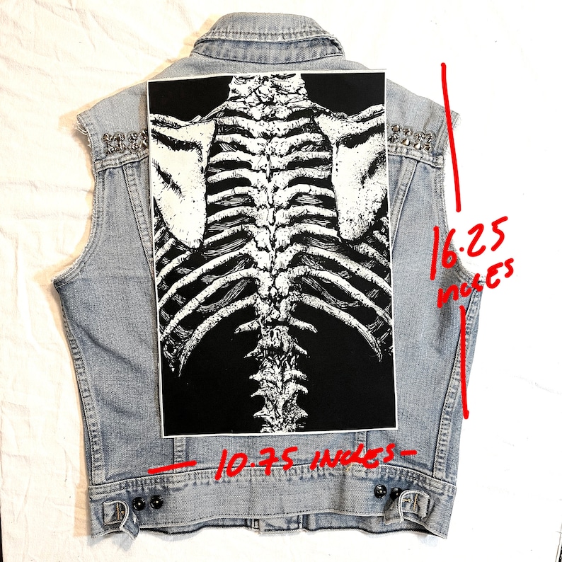 Ribcage Back Patch Ribcage Skeleton Patch Bones Patch - Etsy