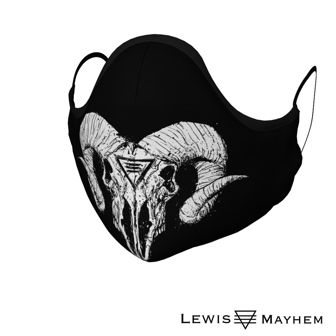 Face Mask, Ram Skull, Taurus, Occult Face Mask, Mask, Washable ...