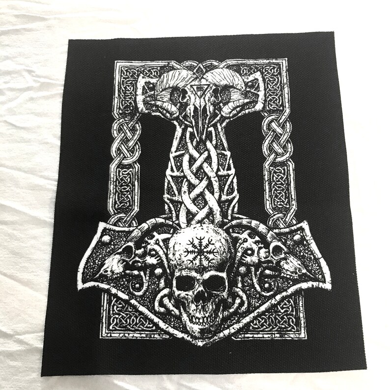 Thors Hammer back patch Mjölnir viking viking patch | Etsy