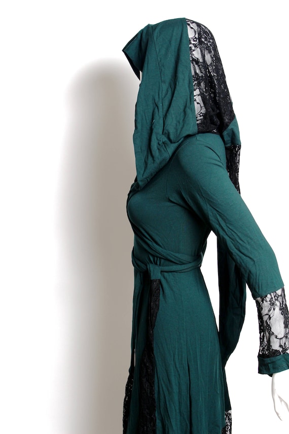 pagan wear green loose dress wiccan robe pagan dress | Etsy