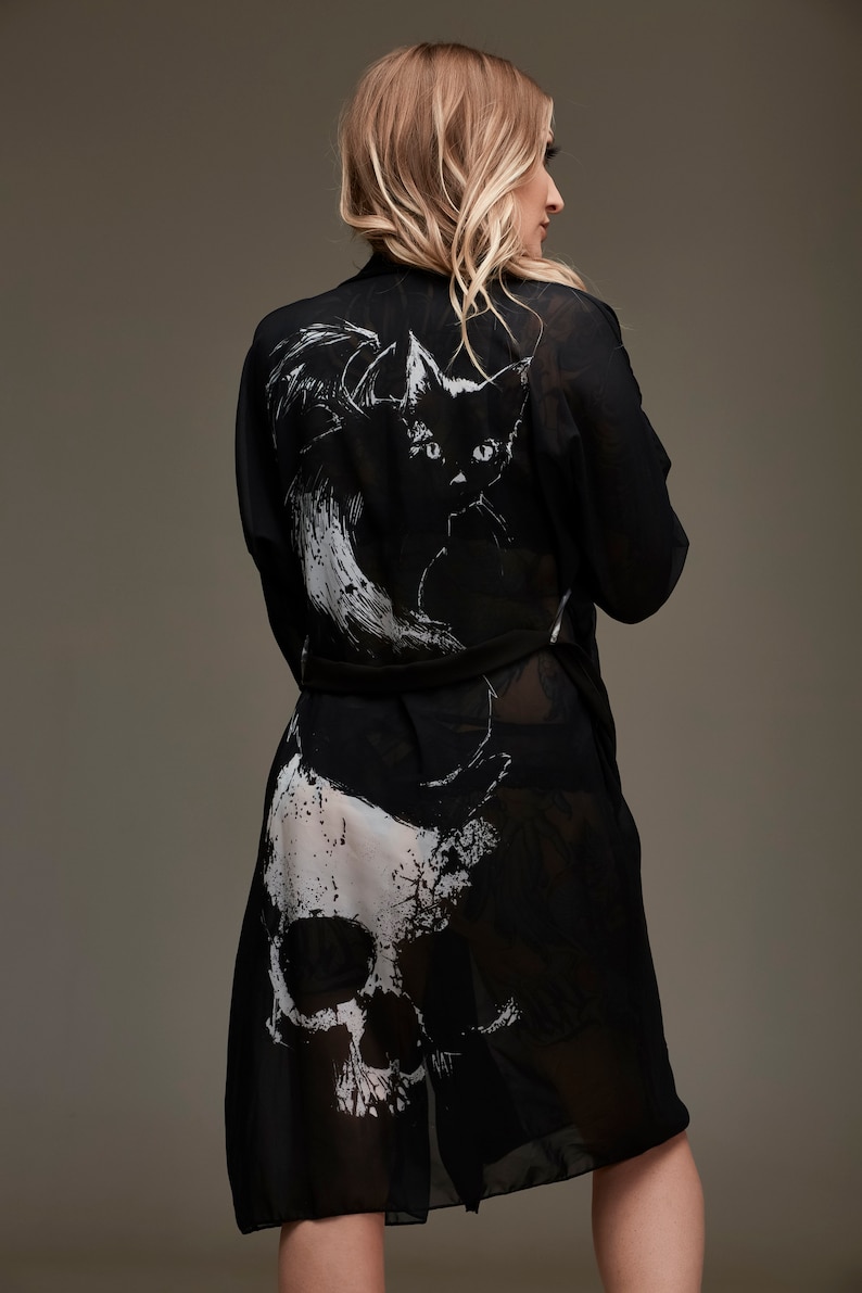 Bat Cat Kimono Cat Robe Cat Black Cat Cats Cat Clothes - Etsy