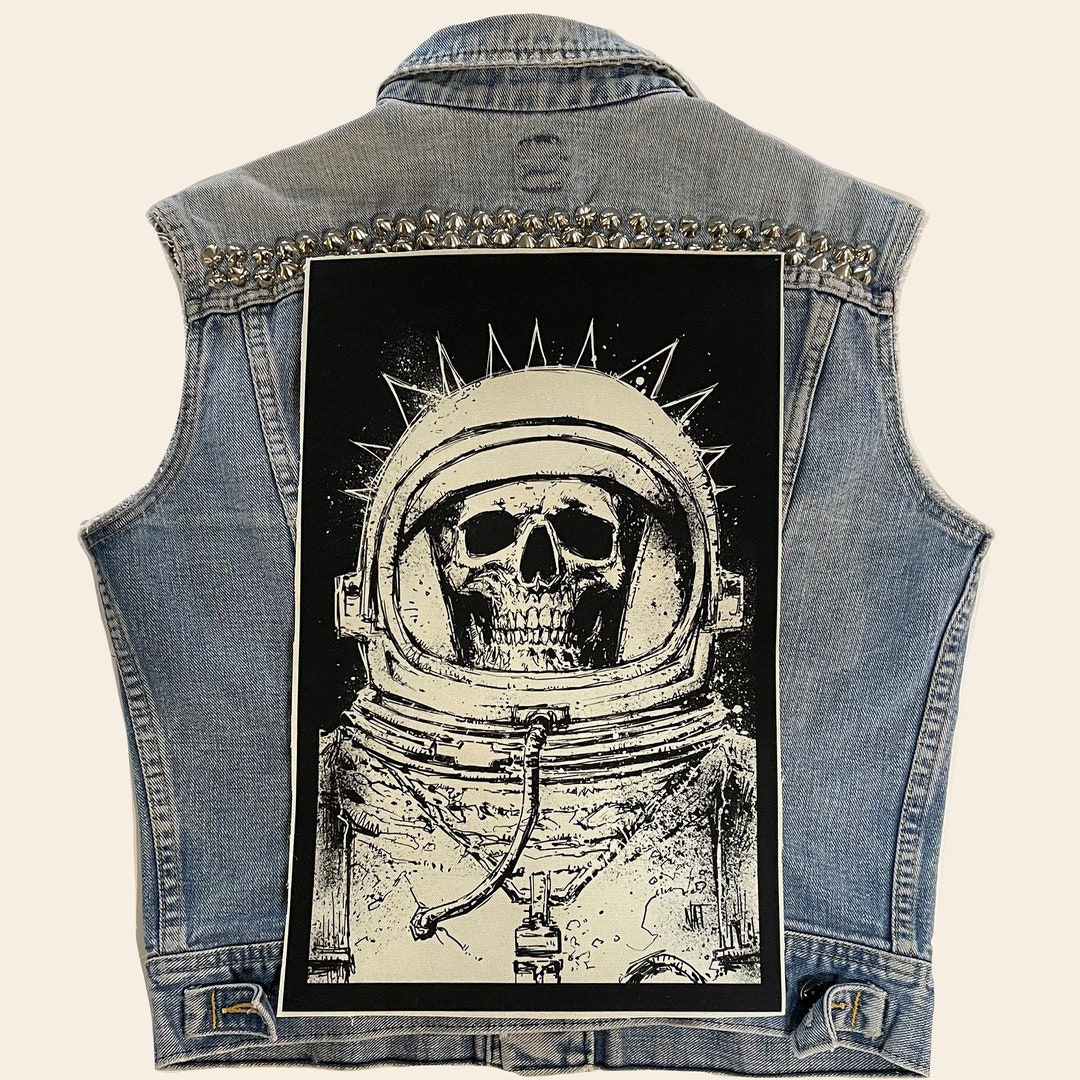 Astronaut, Skeleton, Back Patch, Astronaut Patch, Space Man, Canvas ...