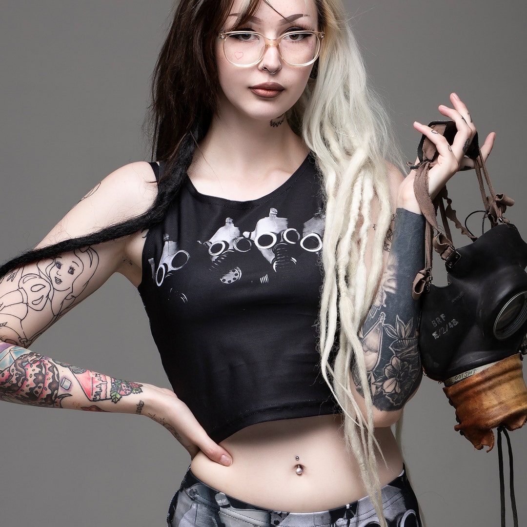 Gas Mask Crop, Gas Masks, Punk Crop, Punk Tank, Punk, Punk Girl, Gas ...
