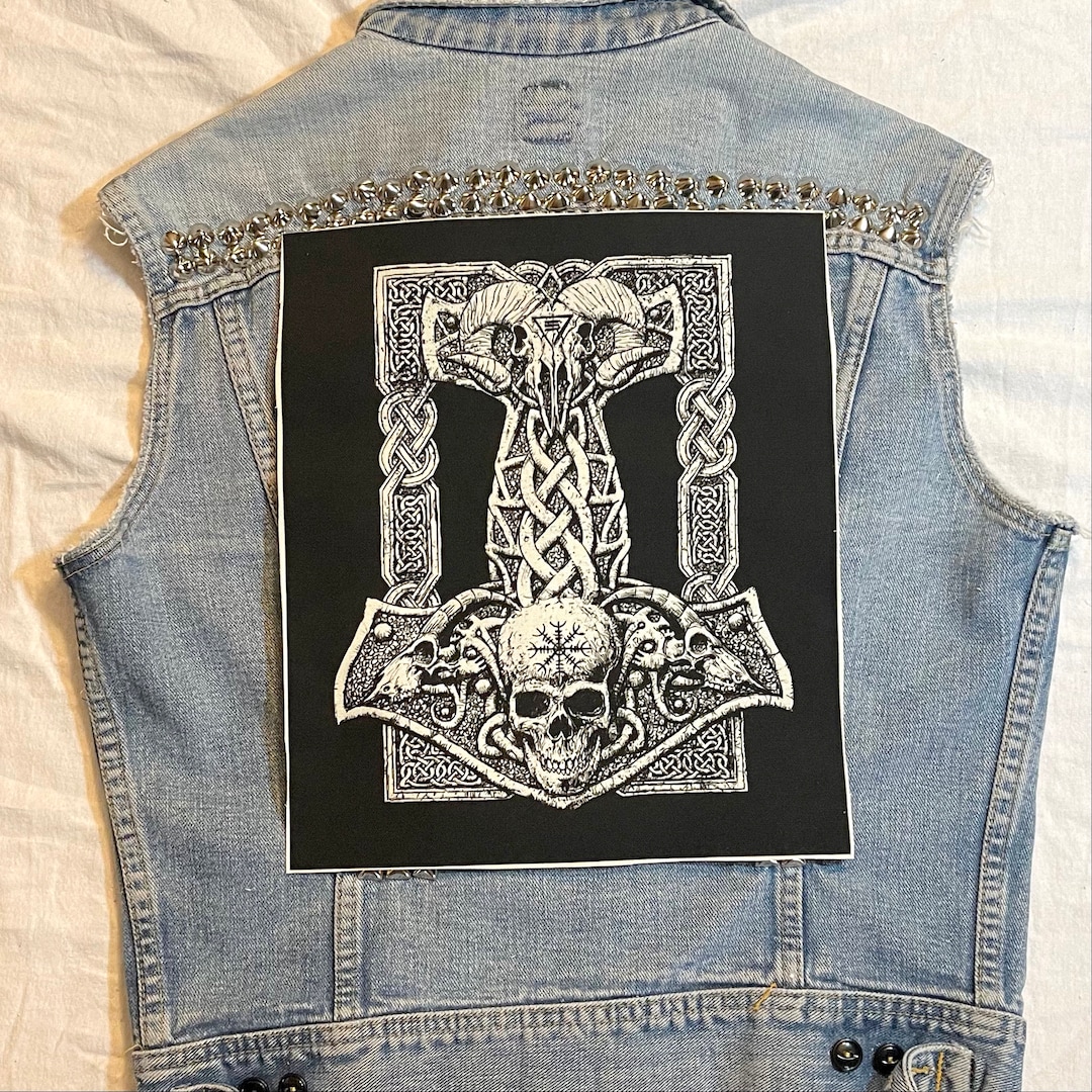 Thors Hammer, Back Patch, Mjölnir, Viking, Viking Patch, Canvas Patch ...