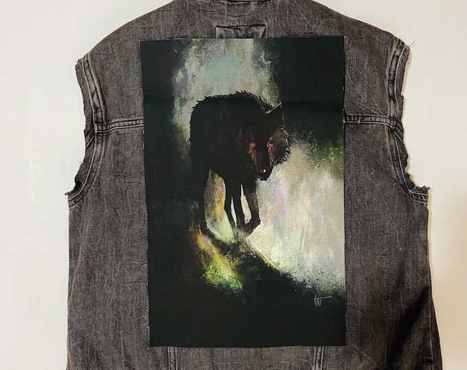 Wolf Back Patch, Wolf, Back Patch, Patch, Patches, Wolf Patch, Black ...