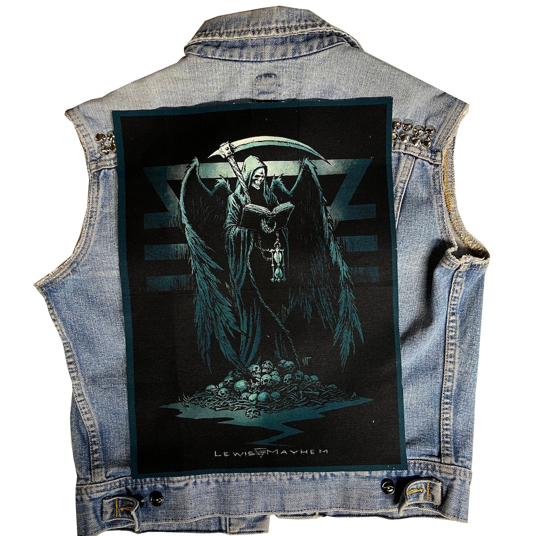 Grim Reaper, Back Patch, XL, Colour, Death Patch, Scythe, Canvas, Wings, Death, Punk, Goth, DIY ...