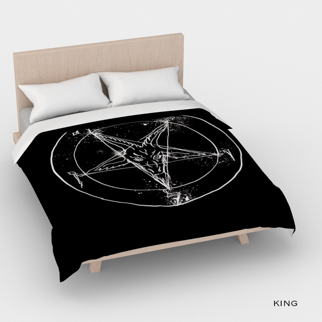 Satanic Duvet Cover, Satanic, Sigil, Lucifer, Baphomet, Occult Bedding ...