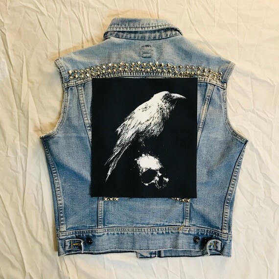 White Raven back patch ravens patch crow patch birds black | Etsy