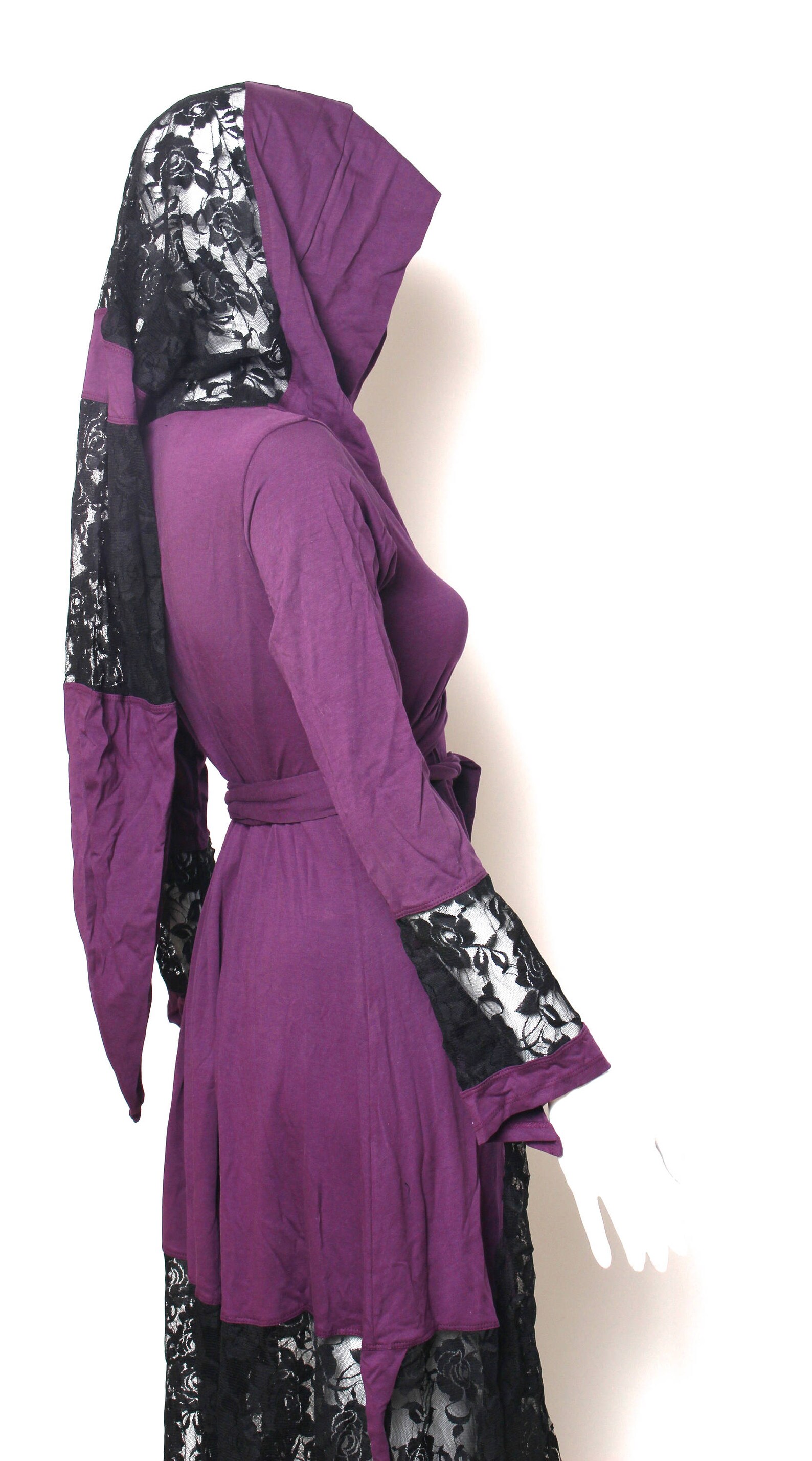 Purple goddess robe hooded dress loose dress wiccan robe | Etsy