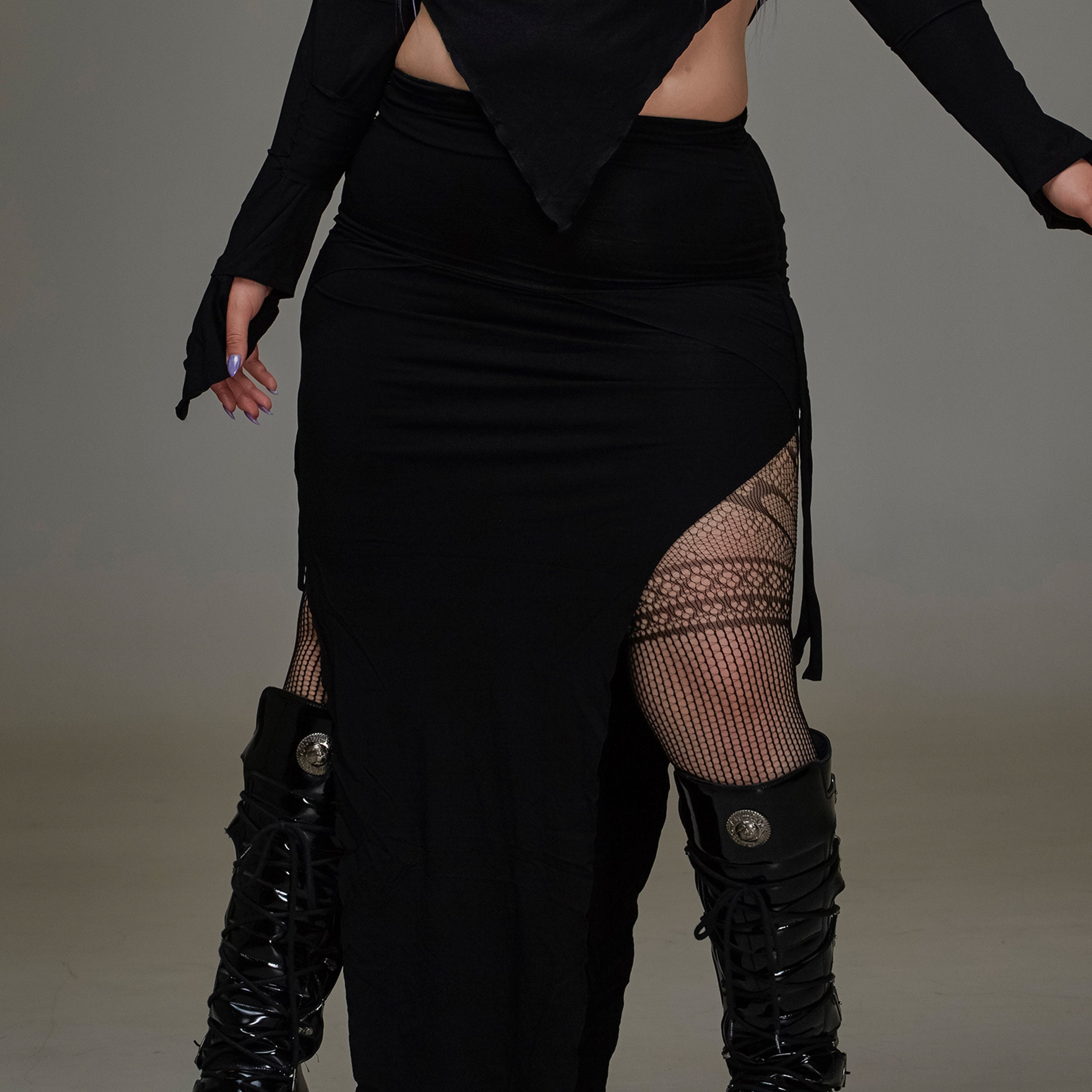 Black Loincloth Skirt Double Slit Leg Slit Leg Warrior | Etsy