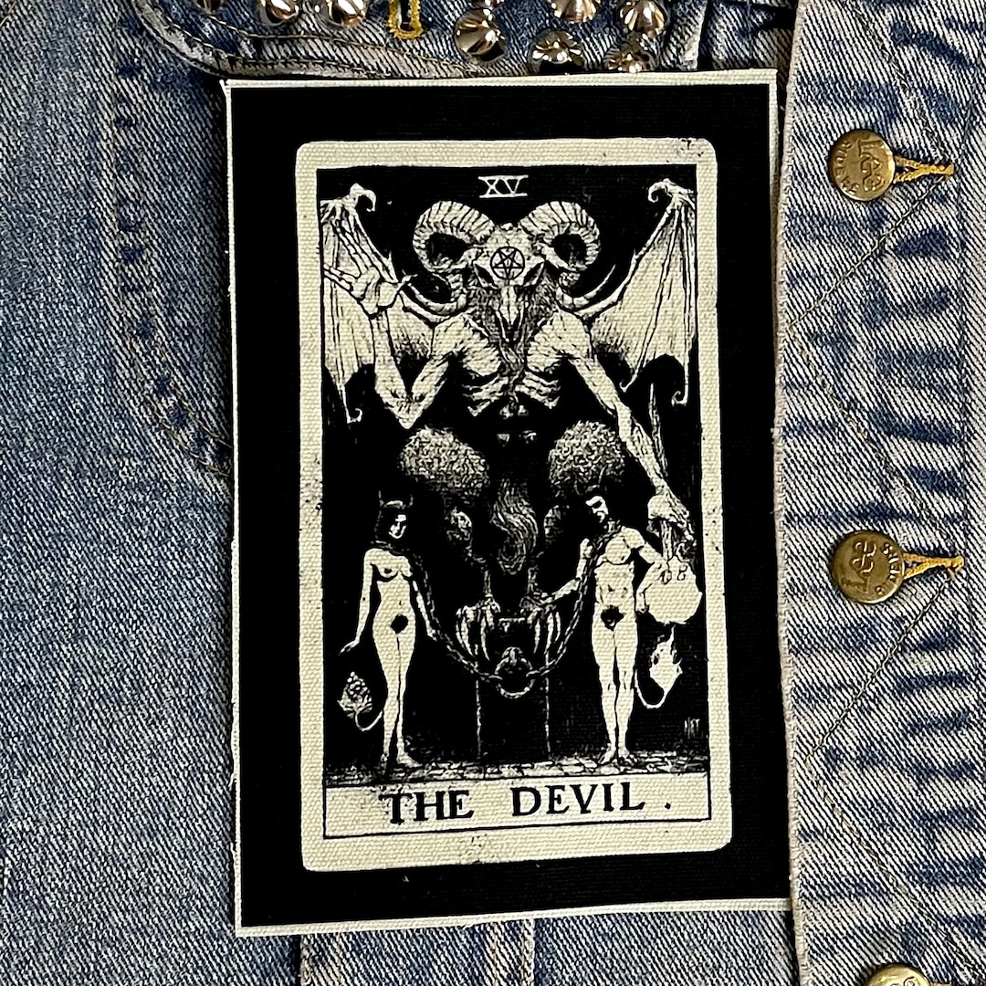Devil Tarot Card, Black and White, Patch, Satanic Patch, as Above so ...