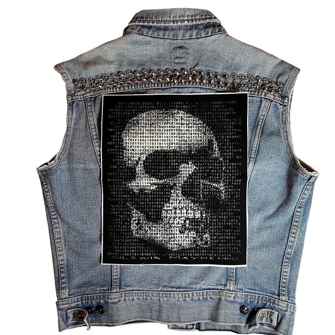 Binary Skull, Back Patch, Skull Patch, Cyber, Techno, Cloth Patch ...