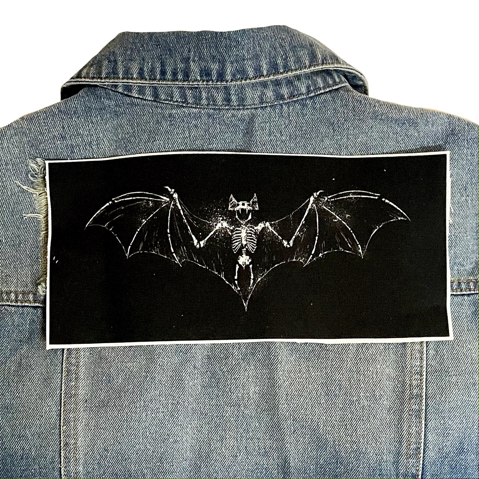 Bat Banner Patch Skeleton Bat Canvas Back Patch Cloth - Etsy