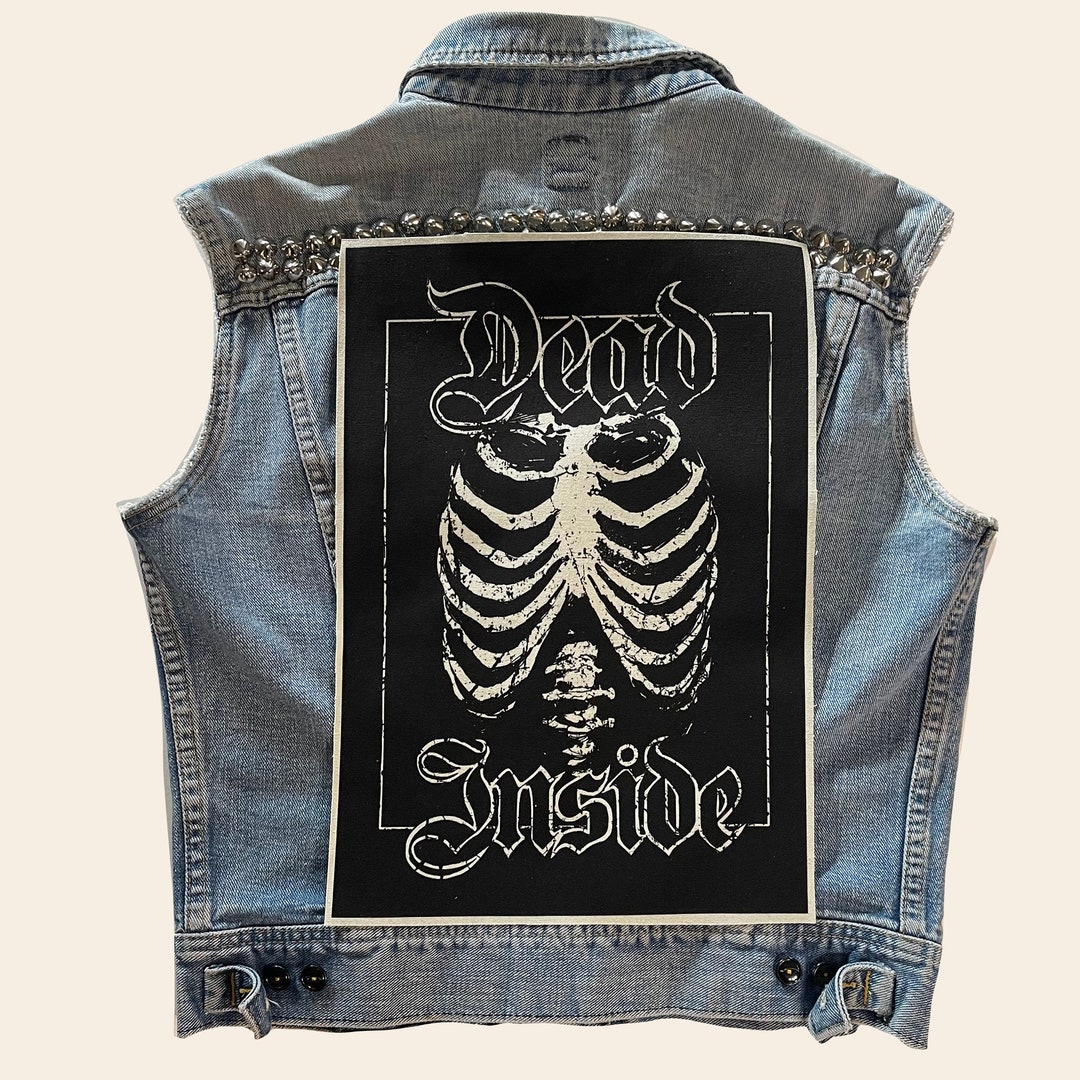 Dead Inside, Back Patch, Cloth Patch, Ribcage Patch, Punk, Goth, DIY ...
