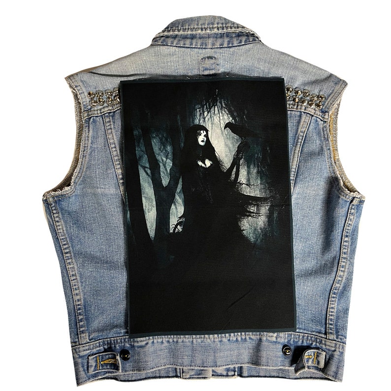 Raven Beauty Back Patch Gothic Raven Patch Canvas Patch - Etsy