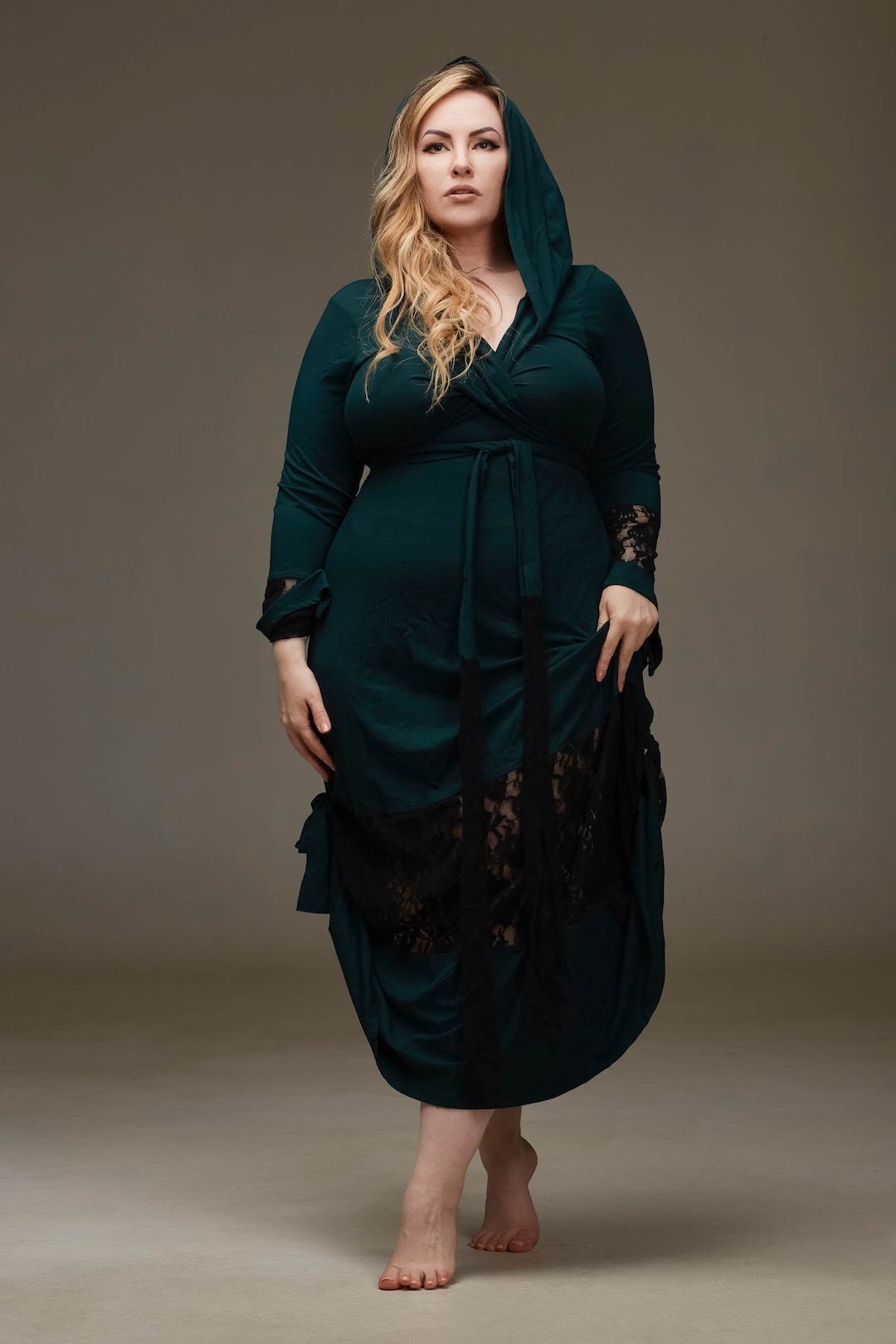 Pagan Wear, Green Loose Dress, Wiccan Robe, Pagan Dress, Festival ...