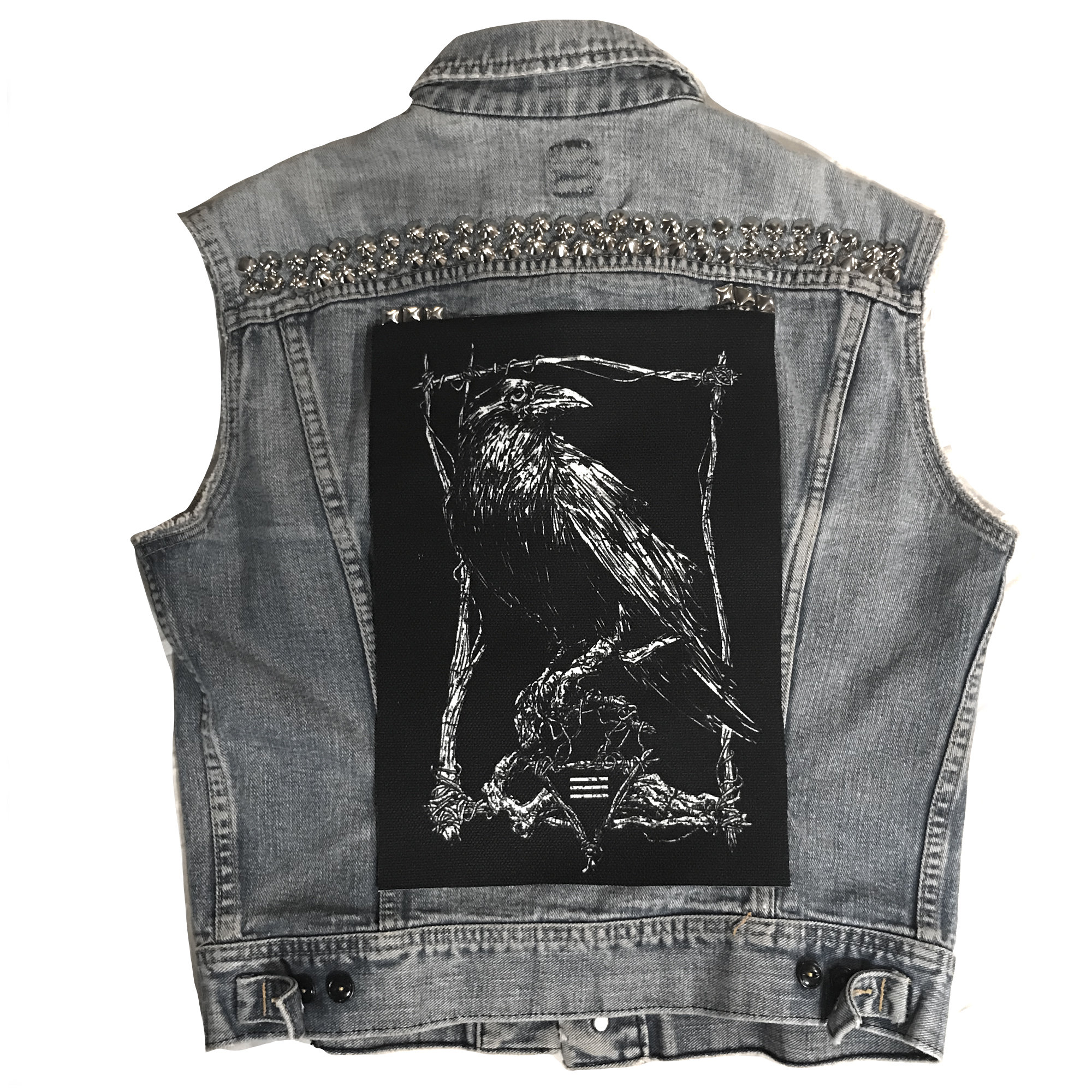 Raven back patch raven patch canvas back patch cloth | Etsy