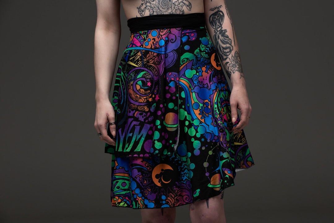 Psychedelic, Wrap Skirt, Circle Cut, Beach Wrap, Festival, Light Skirt ...
