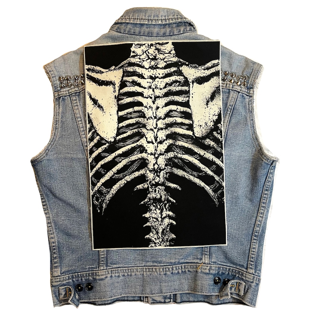Ribcage Back Patch, Ribcage, Skeleton Patch, Bones Patch, Cloth Patch ...