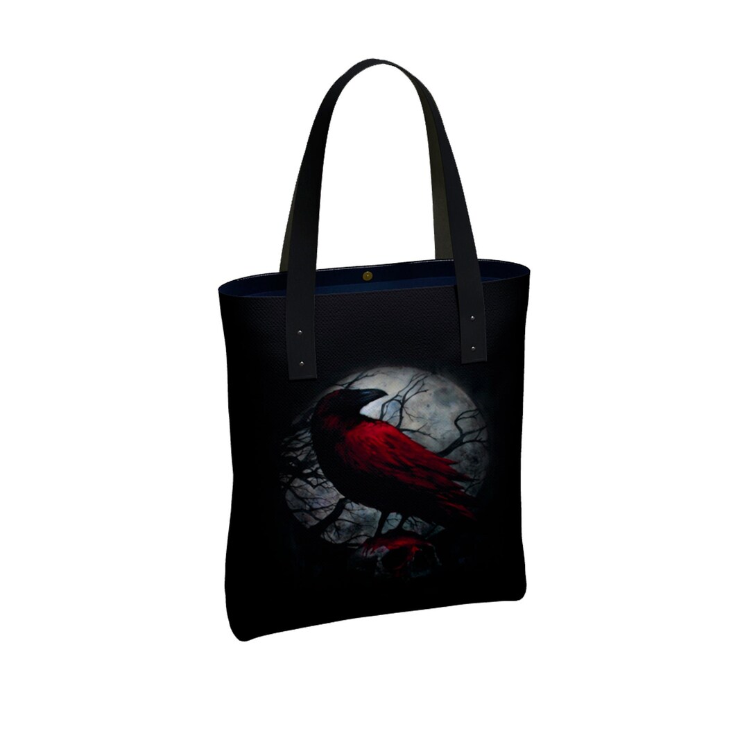 Blood Raven, Raven Bag, Raven Tote, Raven, Crow, Gothic Bag, Gothic ...