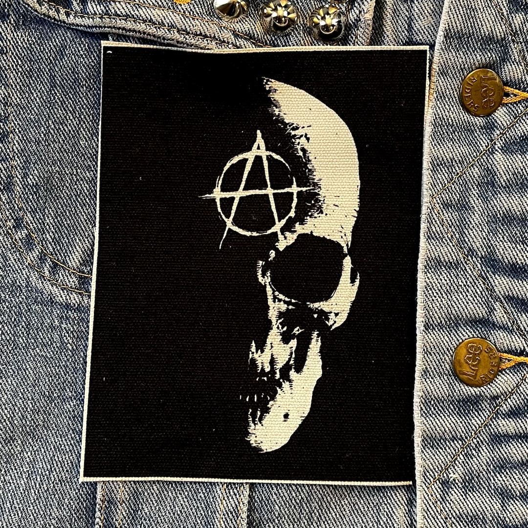 Anarchy Skull, Cloth Patch, Canvas Patch, Cotton Patch, Fabric Patch ...
