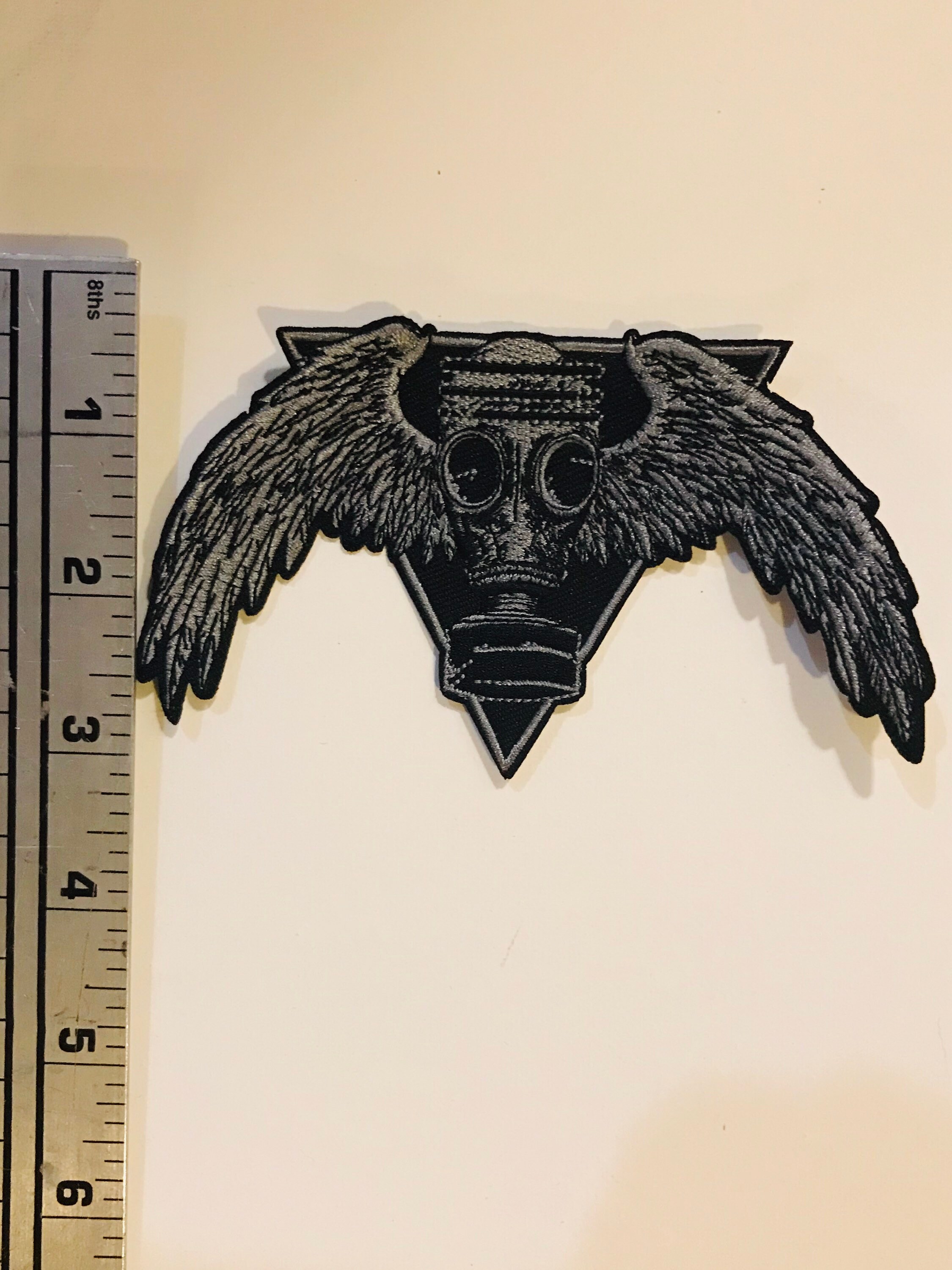 Gas Mask Patch Grey Skull Patch Skeleton Patch Wings | Etsy