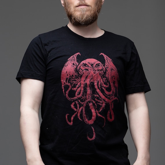 Red Cthulhu Cthulhu Shirt H.P. Lovecraft Lovecraft Occult - Etsy