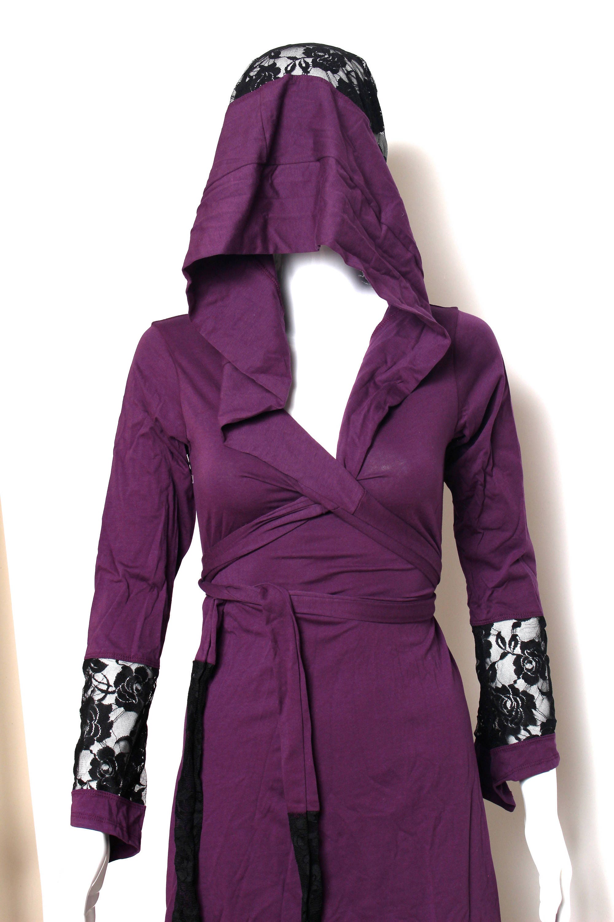 Purple goddess robe hooded dress loose dress wiccan robe | Etsy